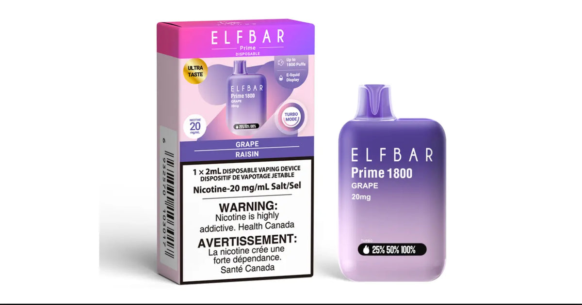 ELF Bar Prime 1800 Disposable Vape |Grape-1800 Puffs